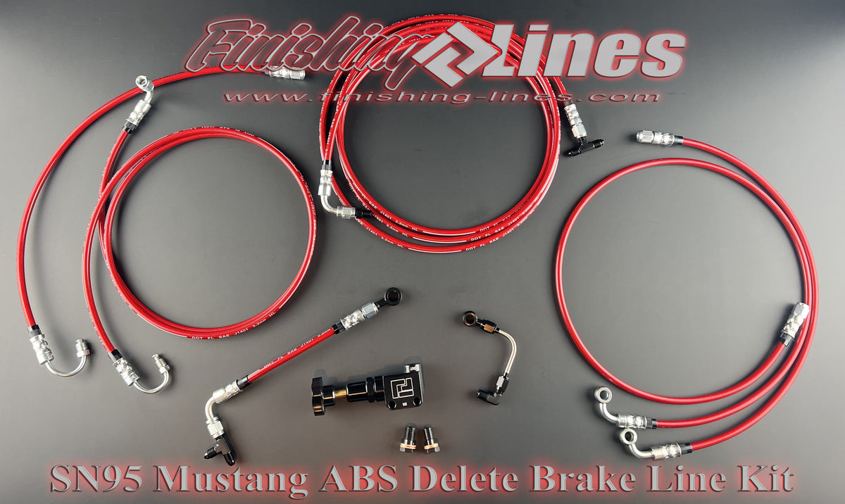 SN95 Mustang ABS Delete Brake Line Kit - 1/2"-20 Port Master Cylinders ...